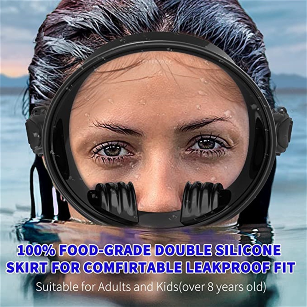 Snorkeling Mask 180 Degree Wide View Diving Mask Oval Oval Frameless ...