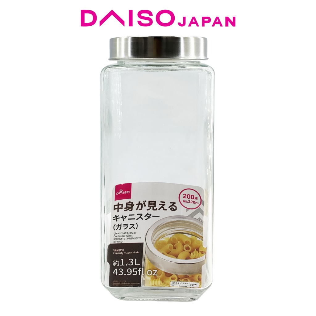 Daiso Clear Glass Food Storage Container 1.3L | Shopee Philippines