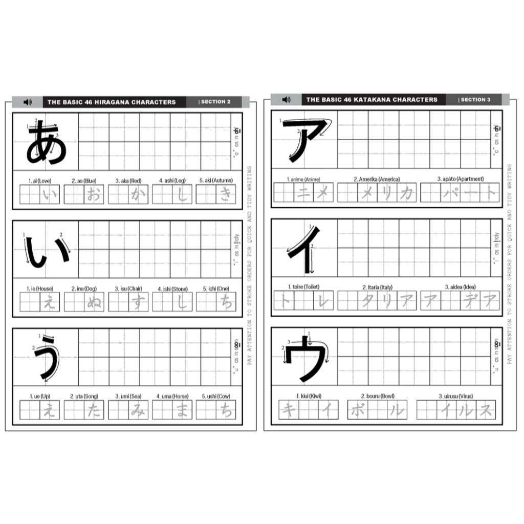 Hiragana and Katakana Writing Practice Sheets | Coilbind | Shopee ...