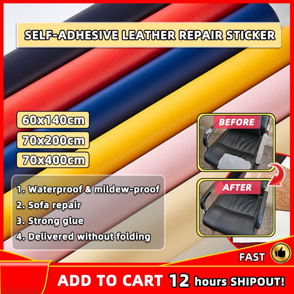 Old sofa refurbished self-adhesive leather stickers simulate leather ...