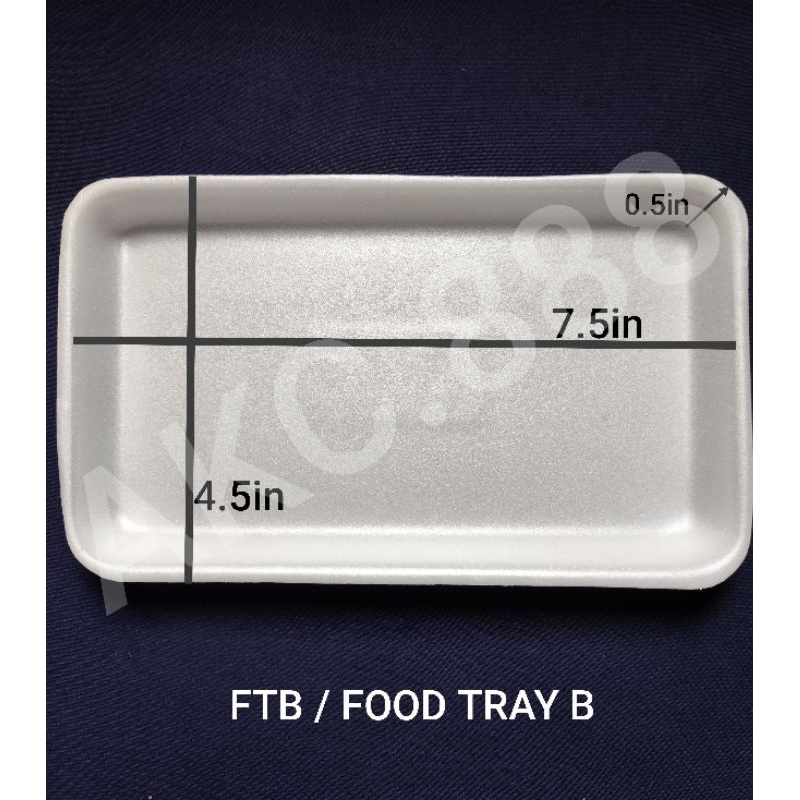 50pcs - Styro Food Tray, Styro Large Food Tray, FTB, Styro Samgyup Tray ...