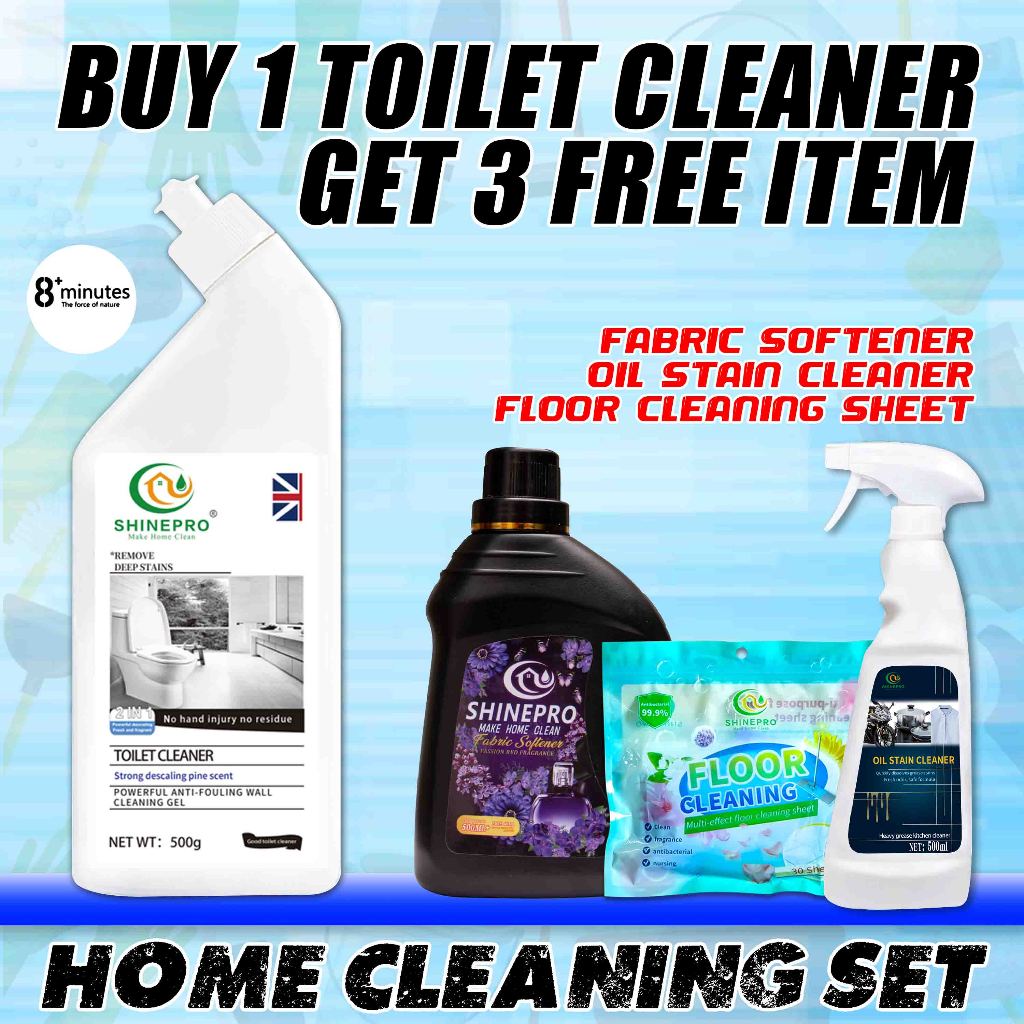 B1G3 Shinepro Home Clean, Toilet Cleaner, Oil Stain Cleaner, Fabric Softener, Floor Cleaning ...