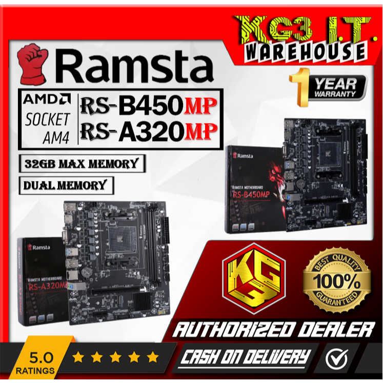 Ramsta A320/B450 ATX Motherboard Support AM4 Socket a Series A and AMD ...