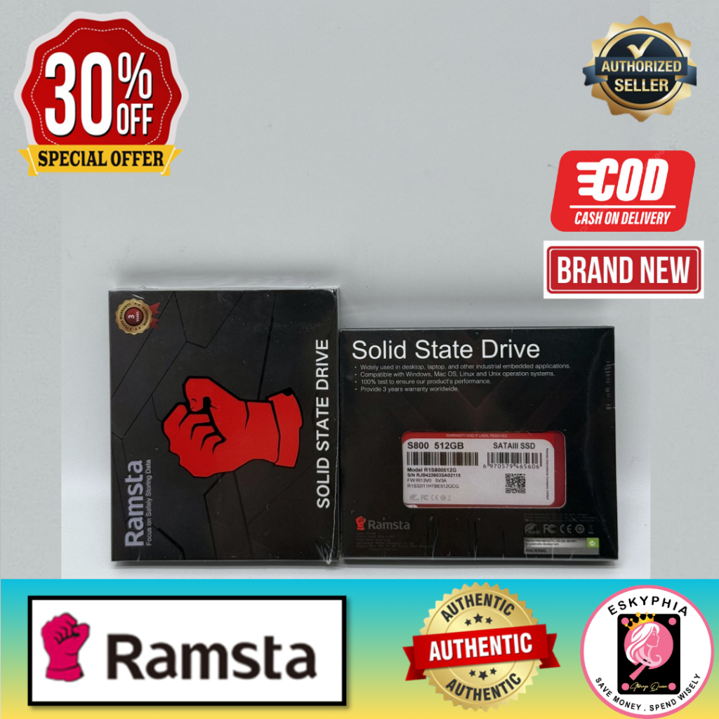 Ramsta SSD 512GB S800 Solid State Drive / SSD Sata III For Desktop ...