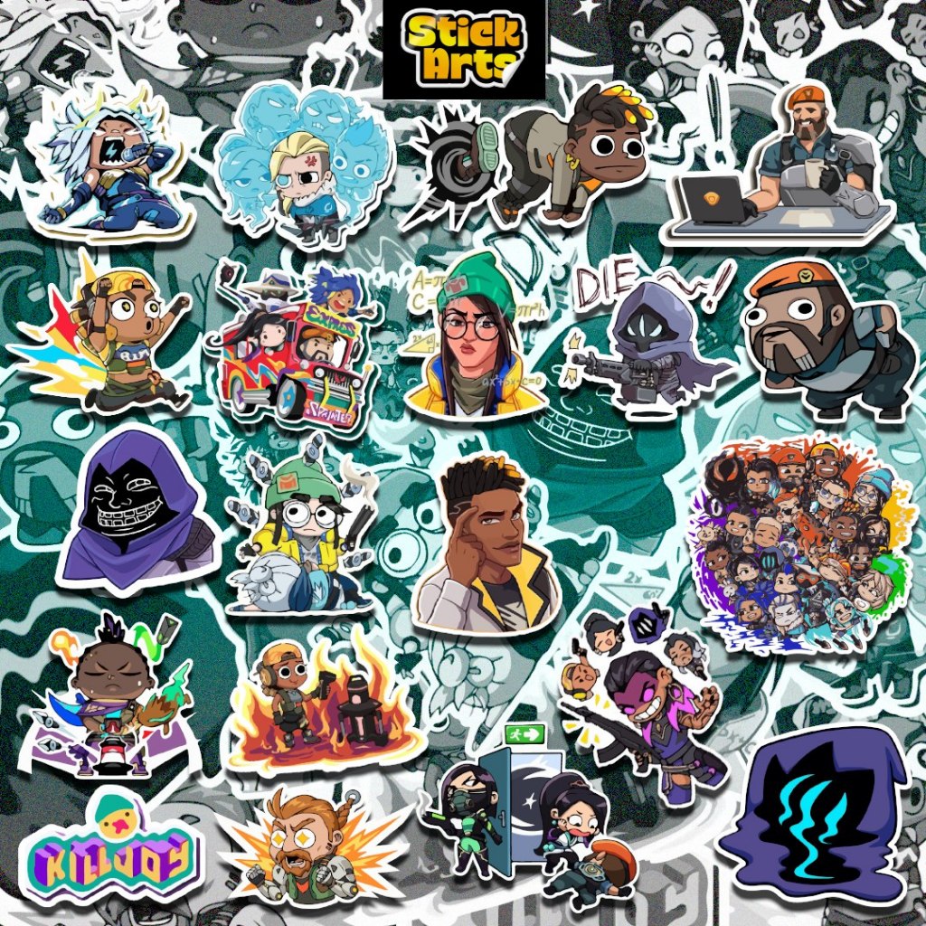 VALORANT Waterproof Stickers 20pcs Vinyl for Tumblers, Phone Case ...