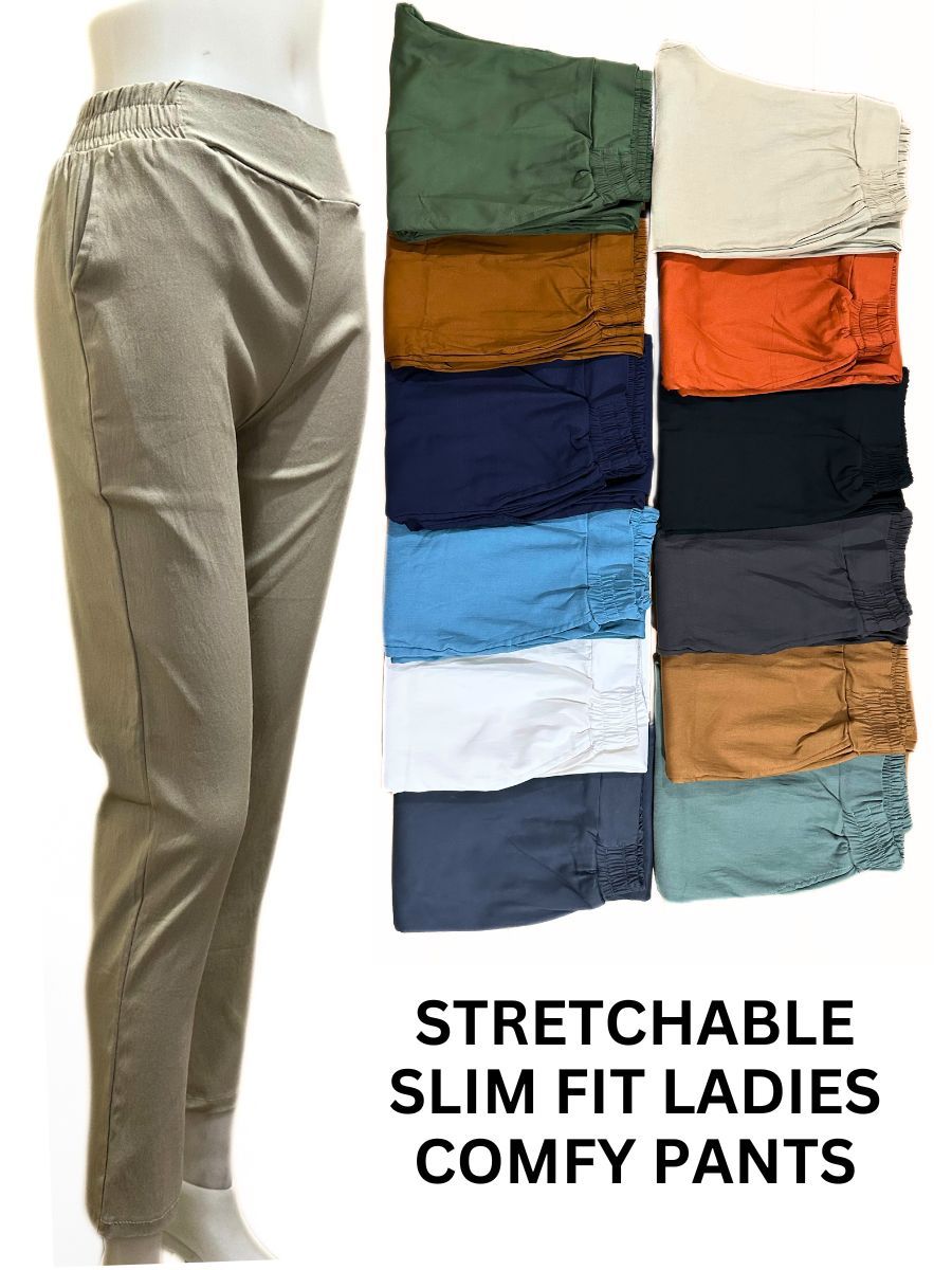 FOX Stretchable Ladies Colored Slim Fit Comfy Pants Free Size | Shopee ...