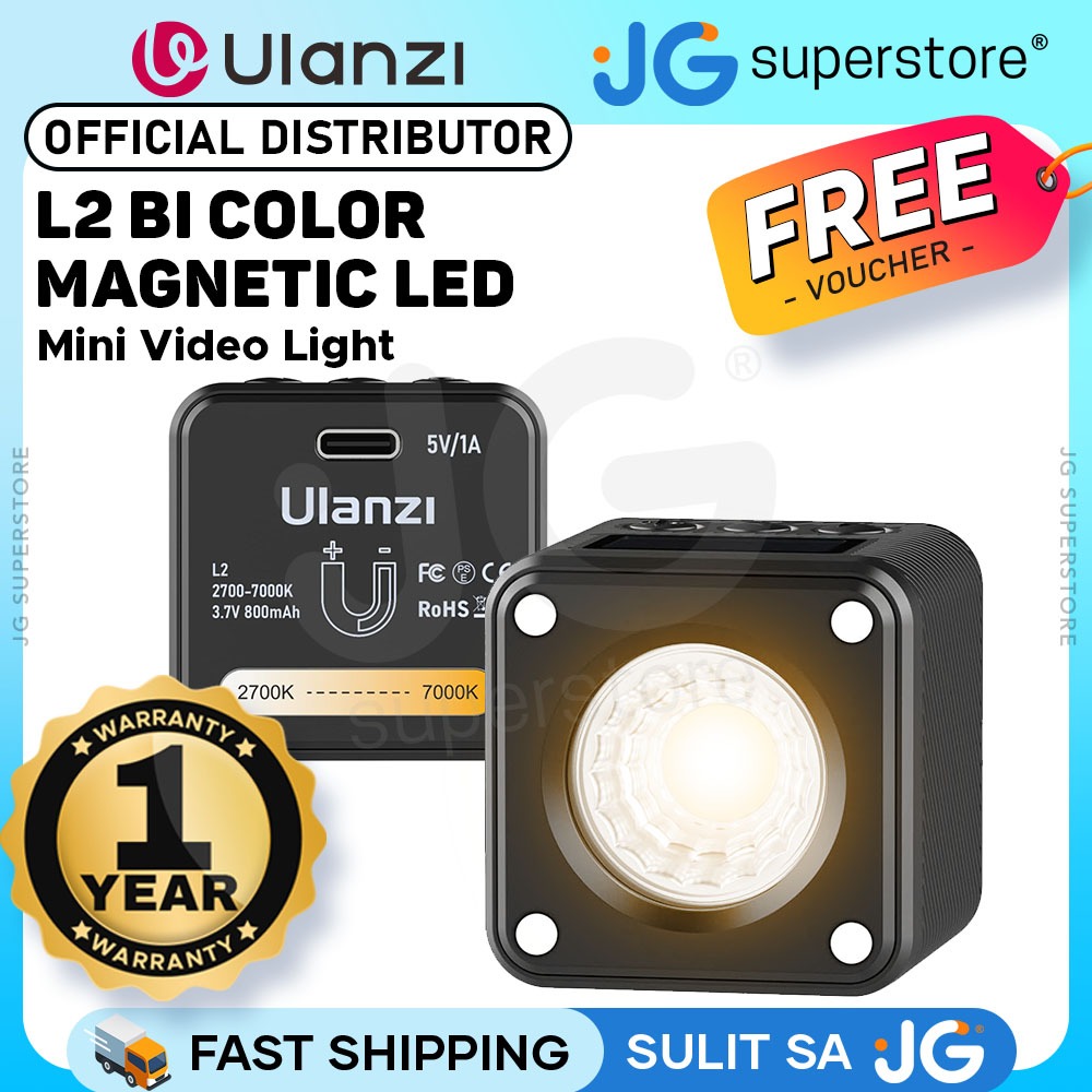 [CLEARANCE] Ulanzi L2 RGB / Bi-Color COB Magnetic Mini Cube Video Light w/ OLED 1/4" Screw Mount ...