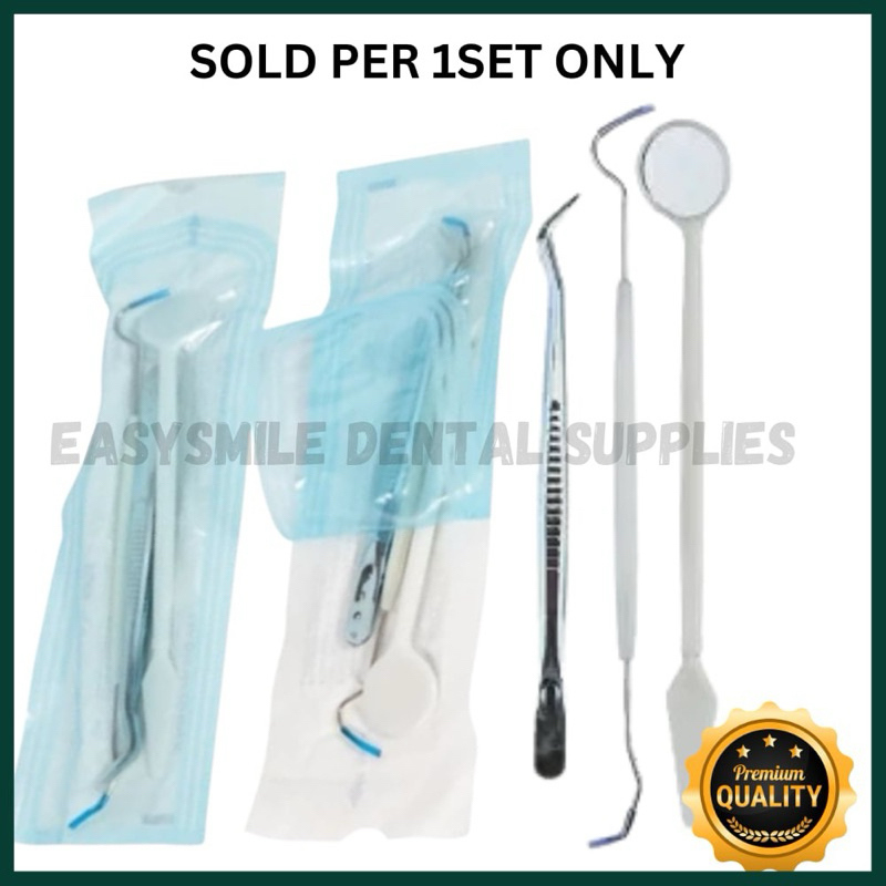 Dental Tools 3pcs 1pack | tweezers | Hook Explorer | Mouth Mirror ...