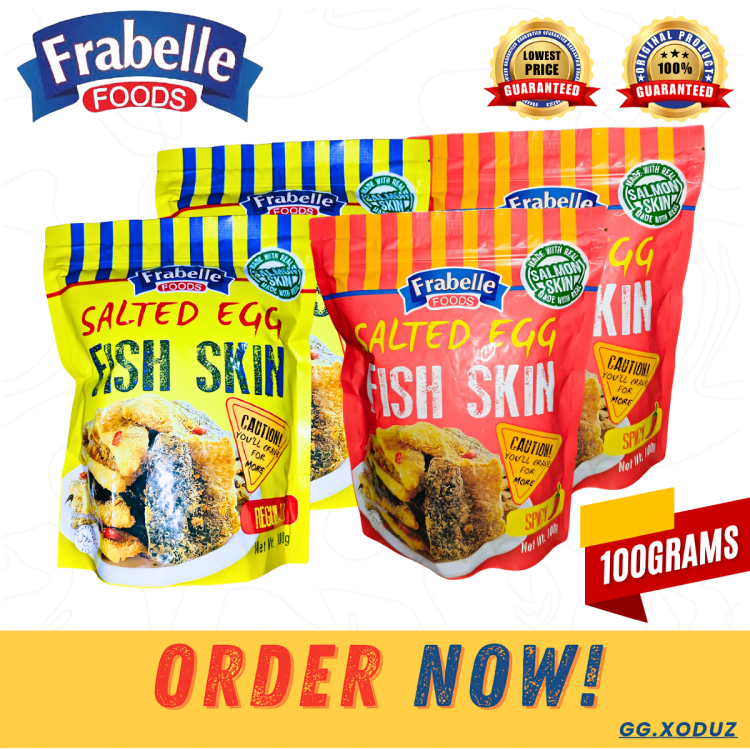 FRABELLE FOODS Salted Egg Fish Skin Original & Spicy 100grams - made ...