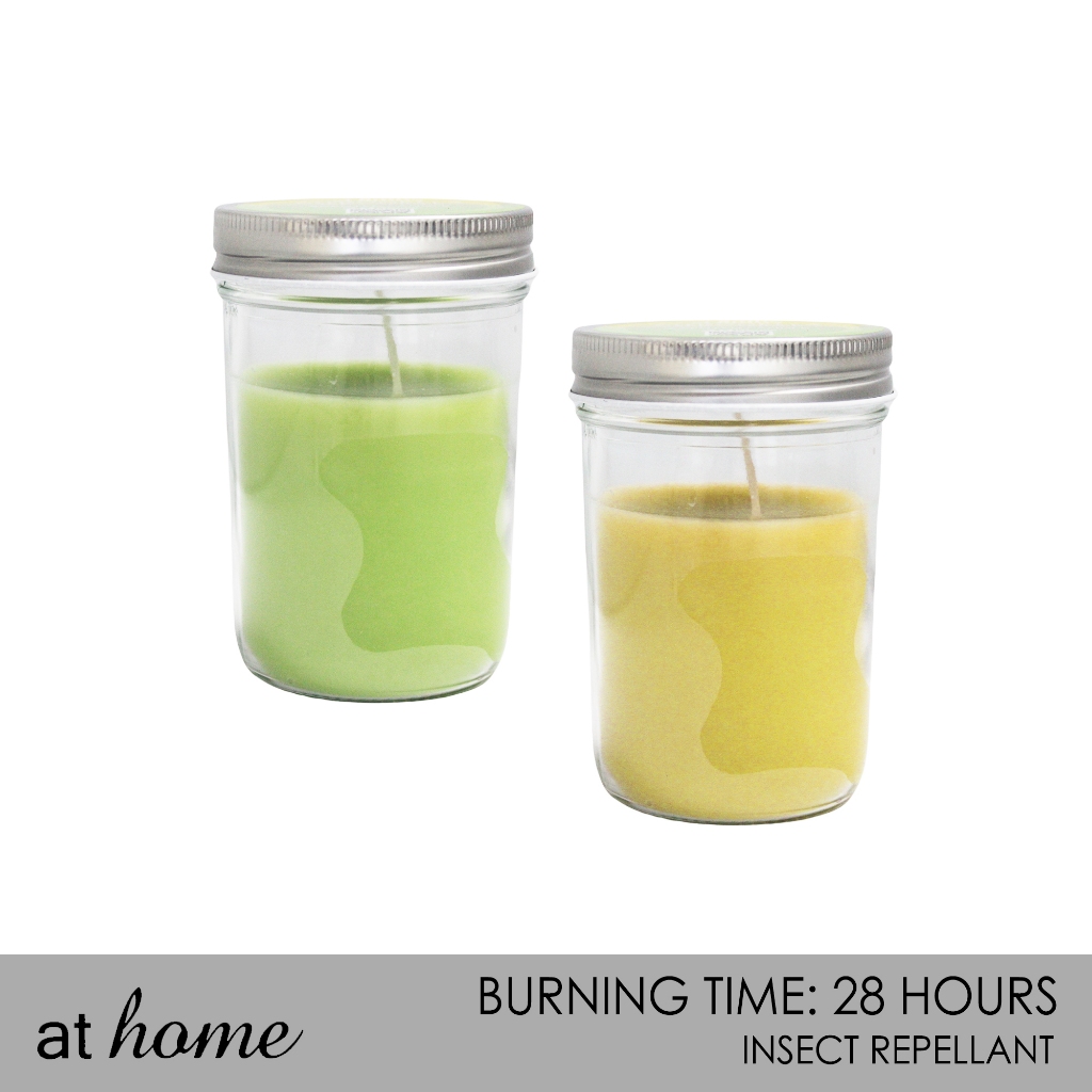 At Home 1pc Essential Citronella Jar Candle w/ Metal Lid, Insect ...