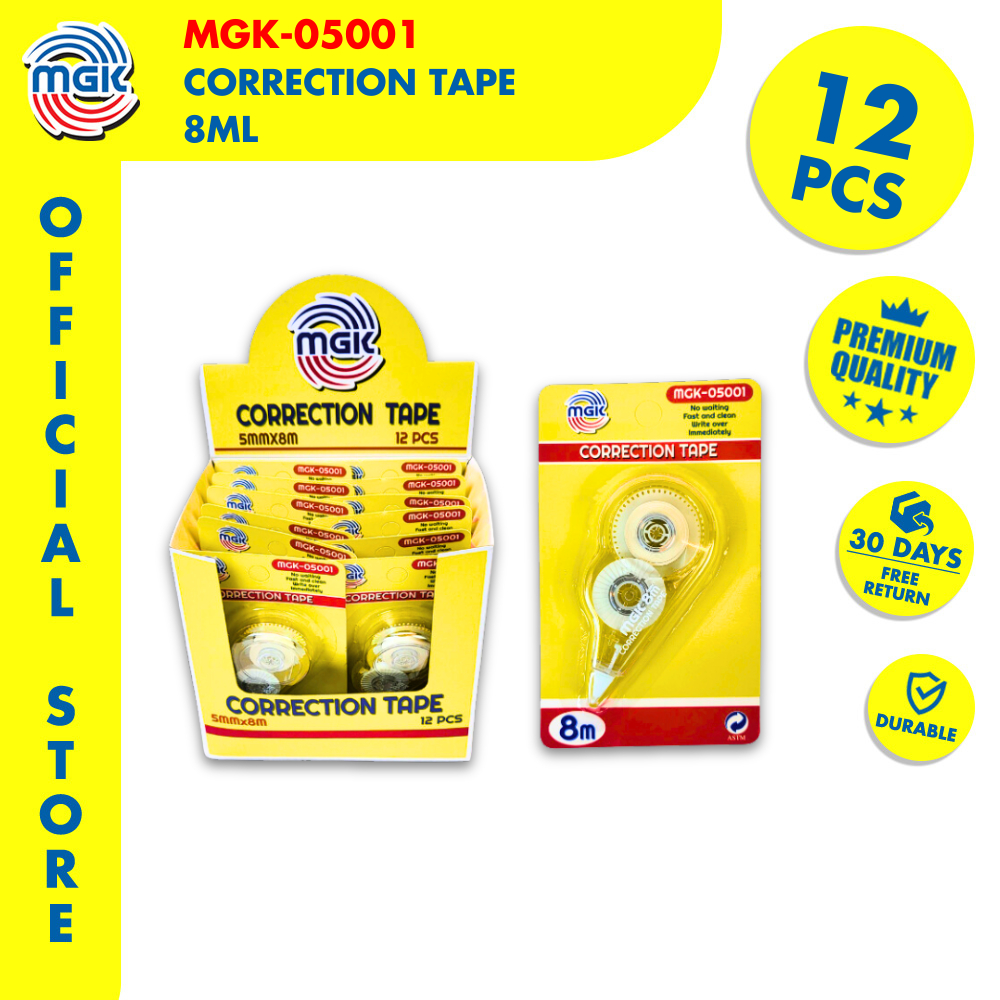 MGK 05001 Correction Tape 8 meters 12 pcs | Shopee Philippines