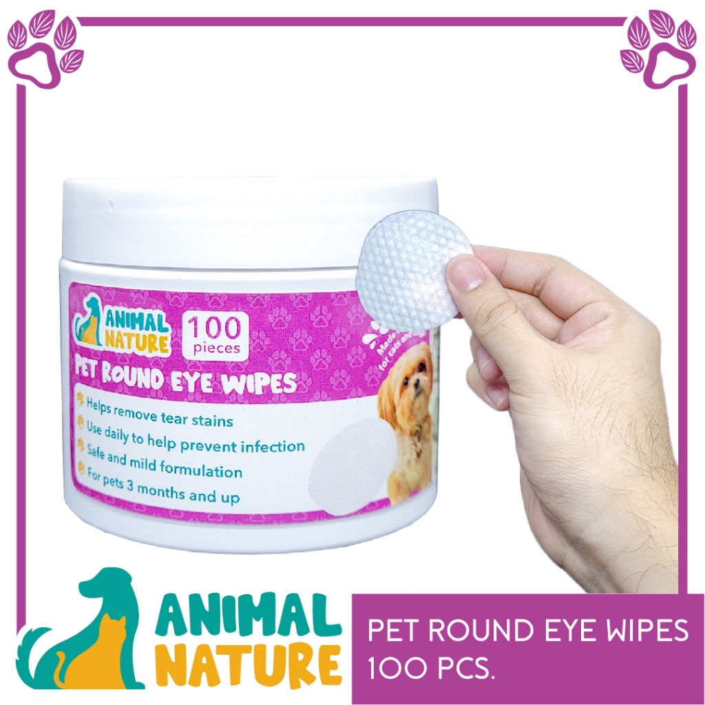 Animal Nature Pet Round Eye Wipes 100 pcs Removes Tear Stains, Eye ...