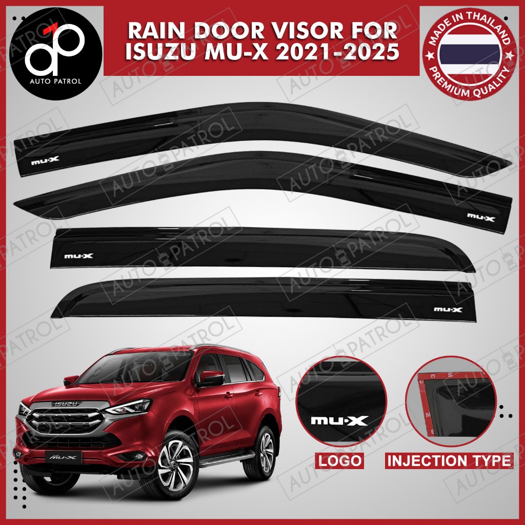ISUZU MU-X / MUX 2021-2025 Black Type Rain Guard (RAIN VISOR) Window ...
