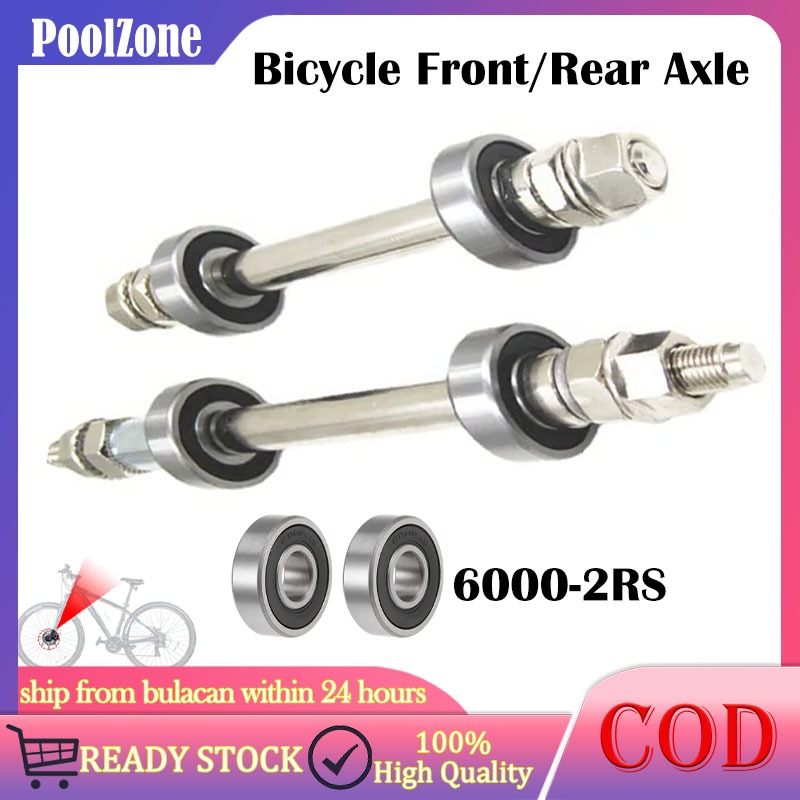 Bicycle Axle Solid Front Rear Axle Bike Hub 6000-2RS Bearing Wheel ...
