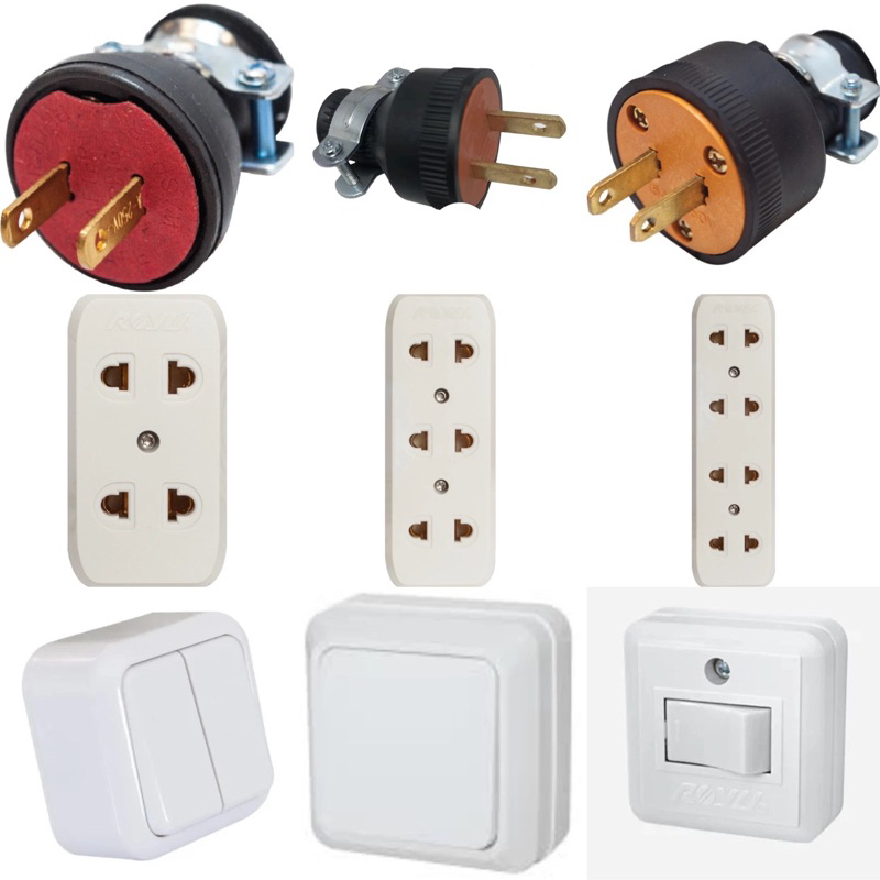 Royu extension outlet/surface switch/rubber plug adapter pull chain ...