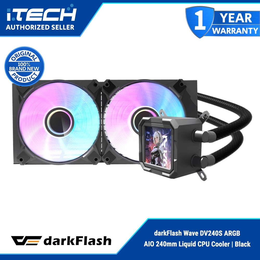 darkFlash Wave DV240S ARGB AIO 240mm Liquid CPU Cooler | Black | Shopee ...