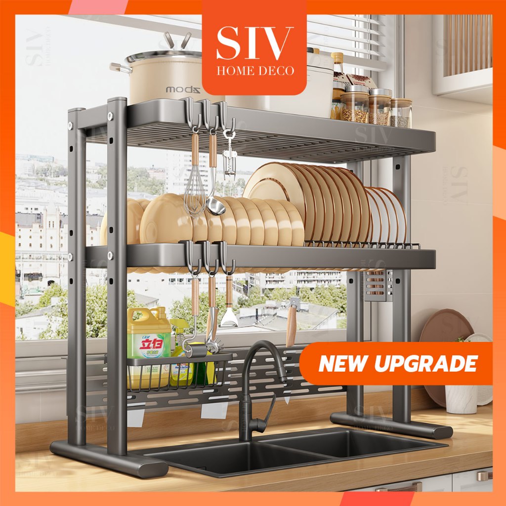 SIV Over The Sink Dish Drying Rack Dish Drainer With Pegboard Organizer ...