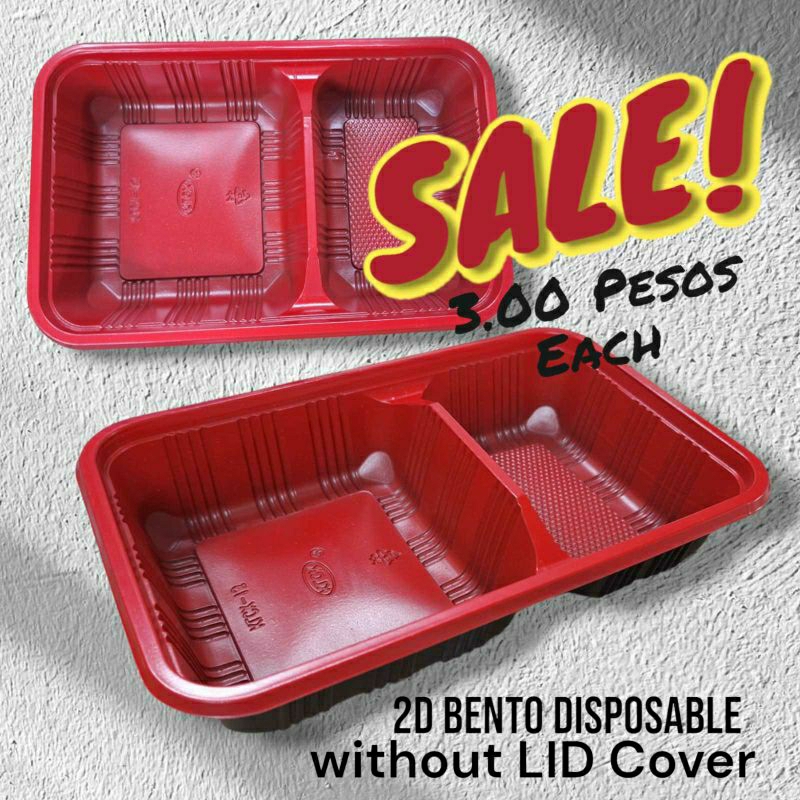 Disposable 2D Bento Box ( 2 Division ) SALE! | Shopee Philippines