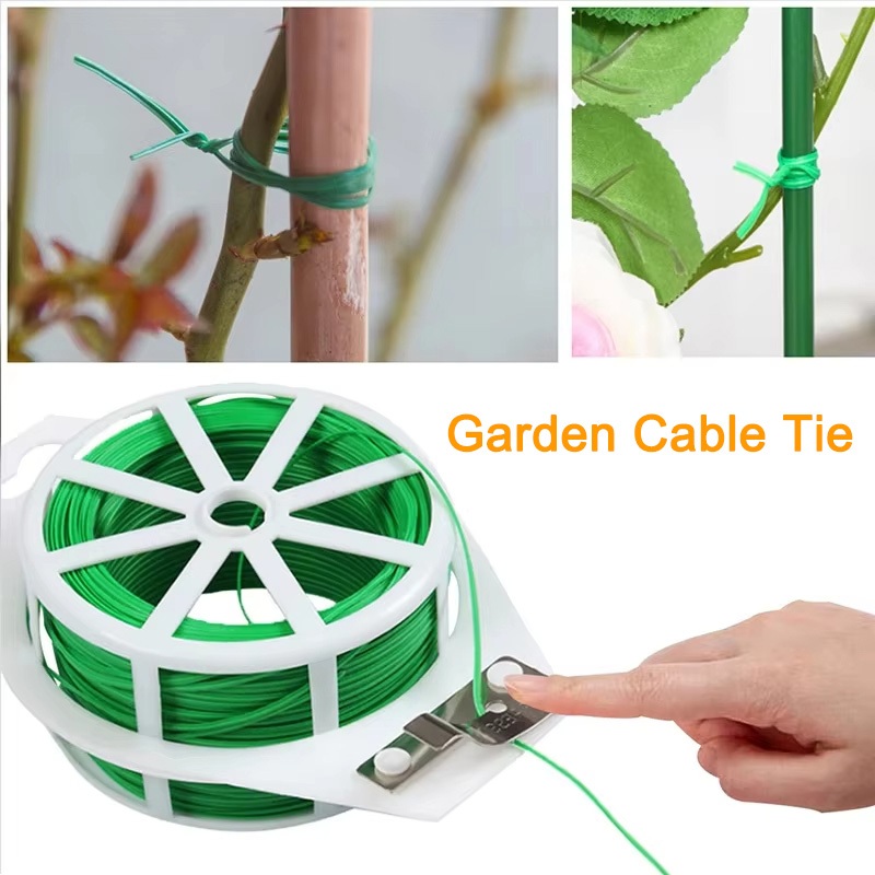 100M Garden Tie Wire With Cutter Twist Tie for Garden Plants Cable Tie ...