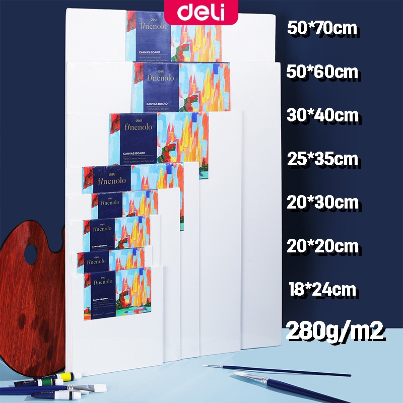 Deli Canvas Board Oil Painting Professional Painting Plain Cotton Board ...