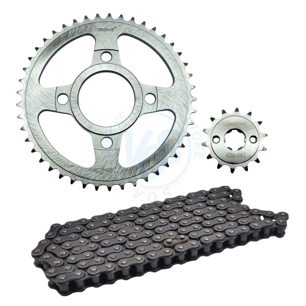 CHAIN AND SPROCKET SET FOR HONDA TMX125 ALPHA 428 42T 45T (designed ...
