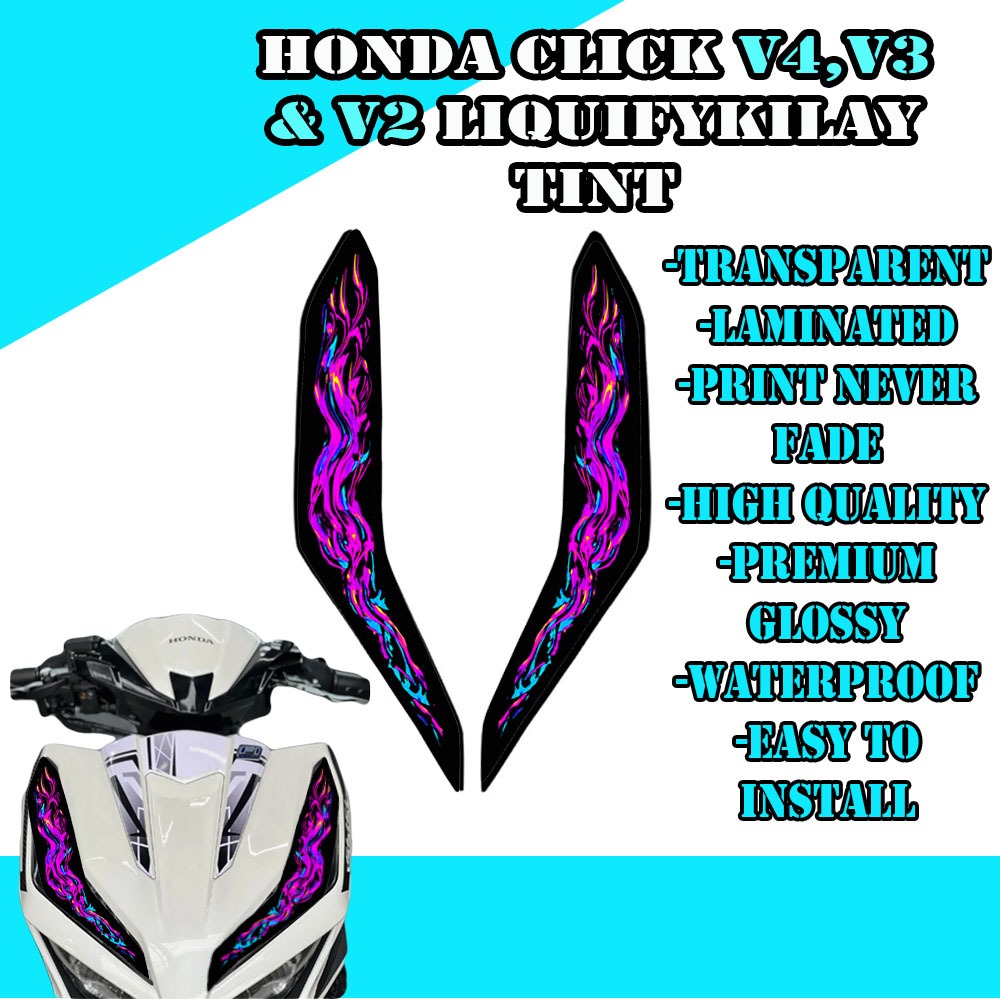 Honda Click V4, V3, and V2 Liquify Tint Kilay / Motorcycle Accessories ...