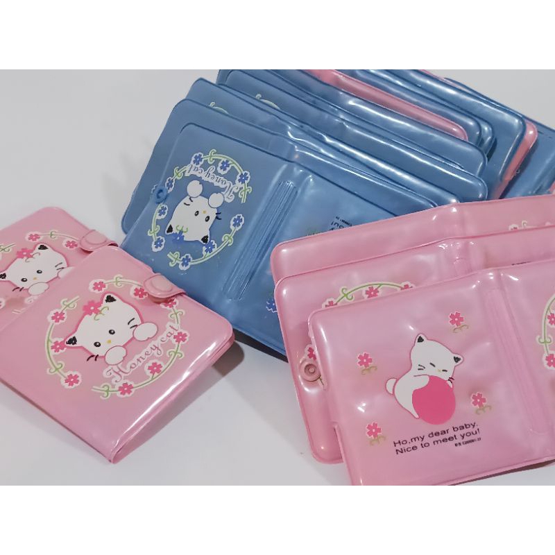 pink blue plastic wallet coin card holder wallet cat design for kids ...