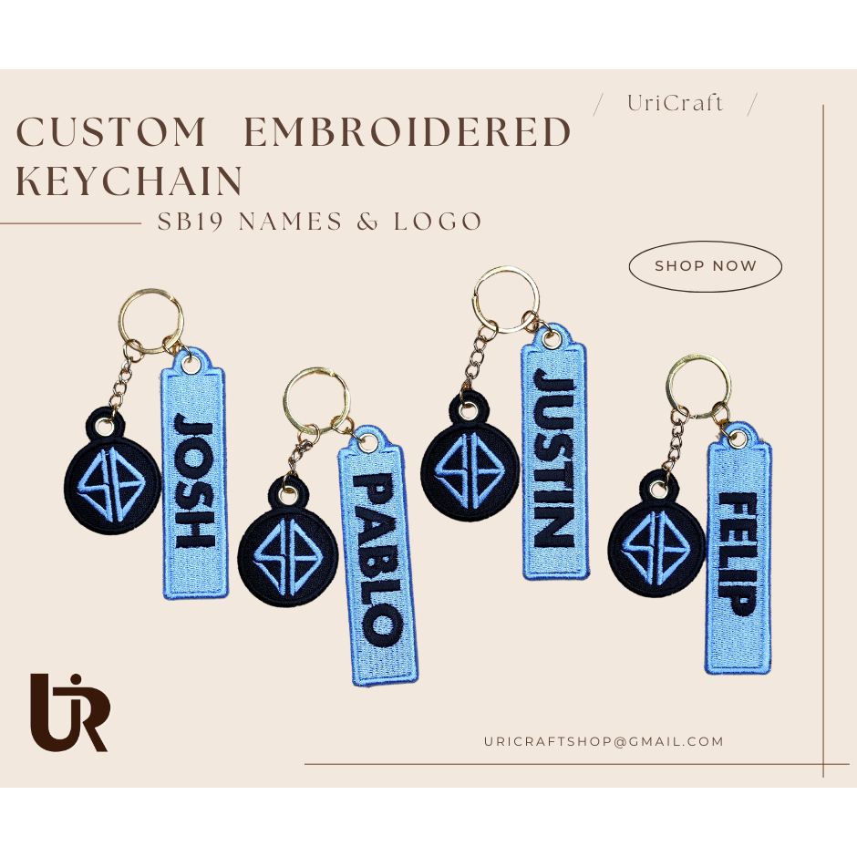 SB19 CUSTOMIZED KEYCHAINS EMBROIDERY WITH SB19 LOGO AND NAME TAG FOR ...