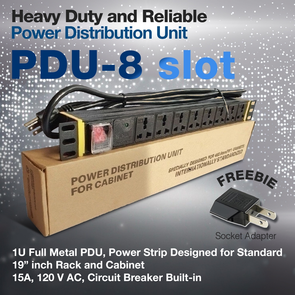 8port PDU Power Distribution Unit Rackmountable [PDU-8slots Metal type ...