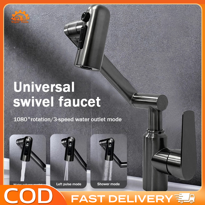 rotation Water Tap Sink Faucet kitchen stainless hot and cold Bathroom ...