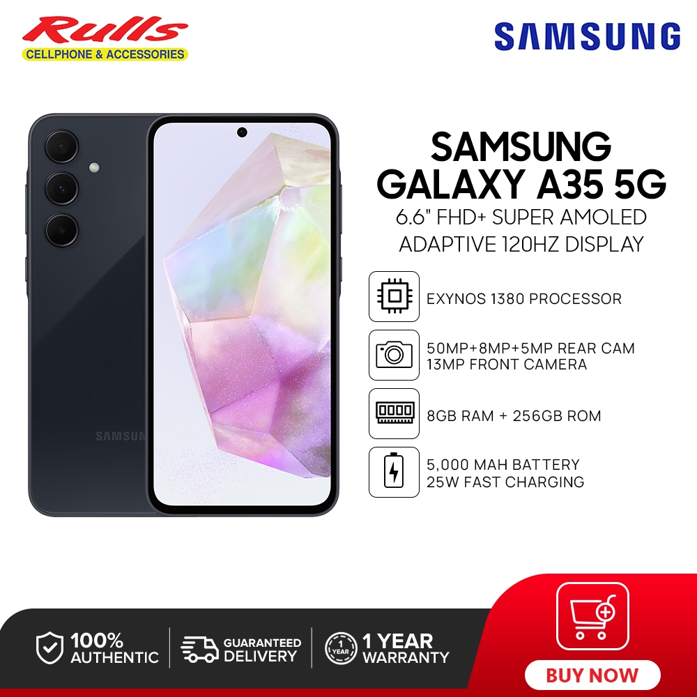Samsung Galaxy A35 5G Smartphone | 8GB+256GB | Exynos 1380 CPU | 50MP Main Camera | 5000mAh ...