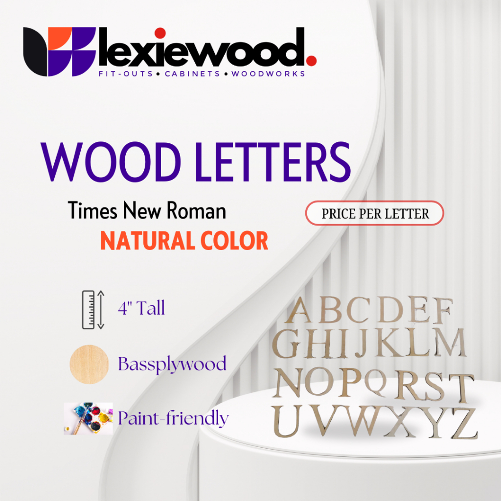 Laser Cut Wood Letters A to Z Alphabet 3MM, 5MM & 6MM 4 Inch High TIMES ...