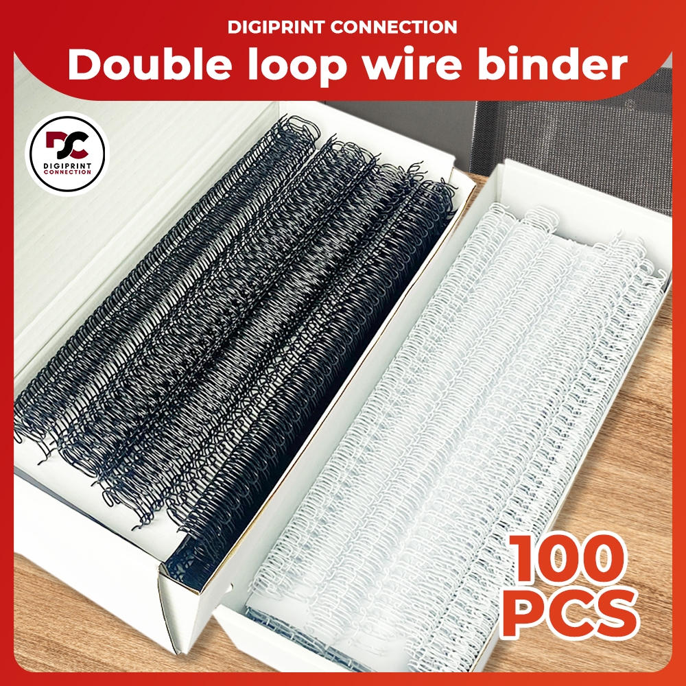 100pcs Double Loop Wire Binder Long Size 12.7mm 40 Holes 3:1 Pitch 100 ...