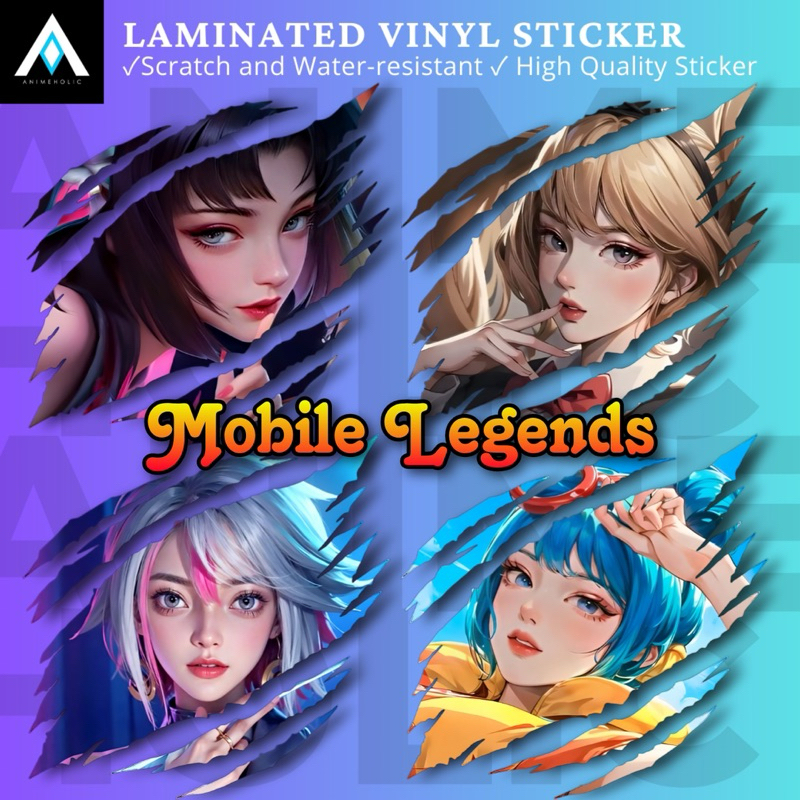 MOBILE LEGENDS BANG BANG “SCRATCH STICKER” LAMINATED VINYL STICKERS ...