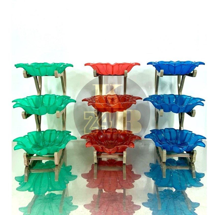 #898 3 Layer Floral Fruit Snack Multi-Layered Tray Table Decor (Choose ...