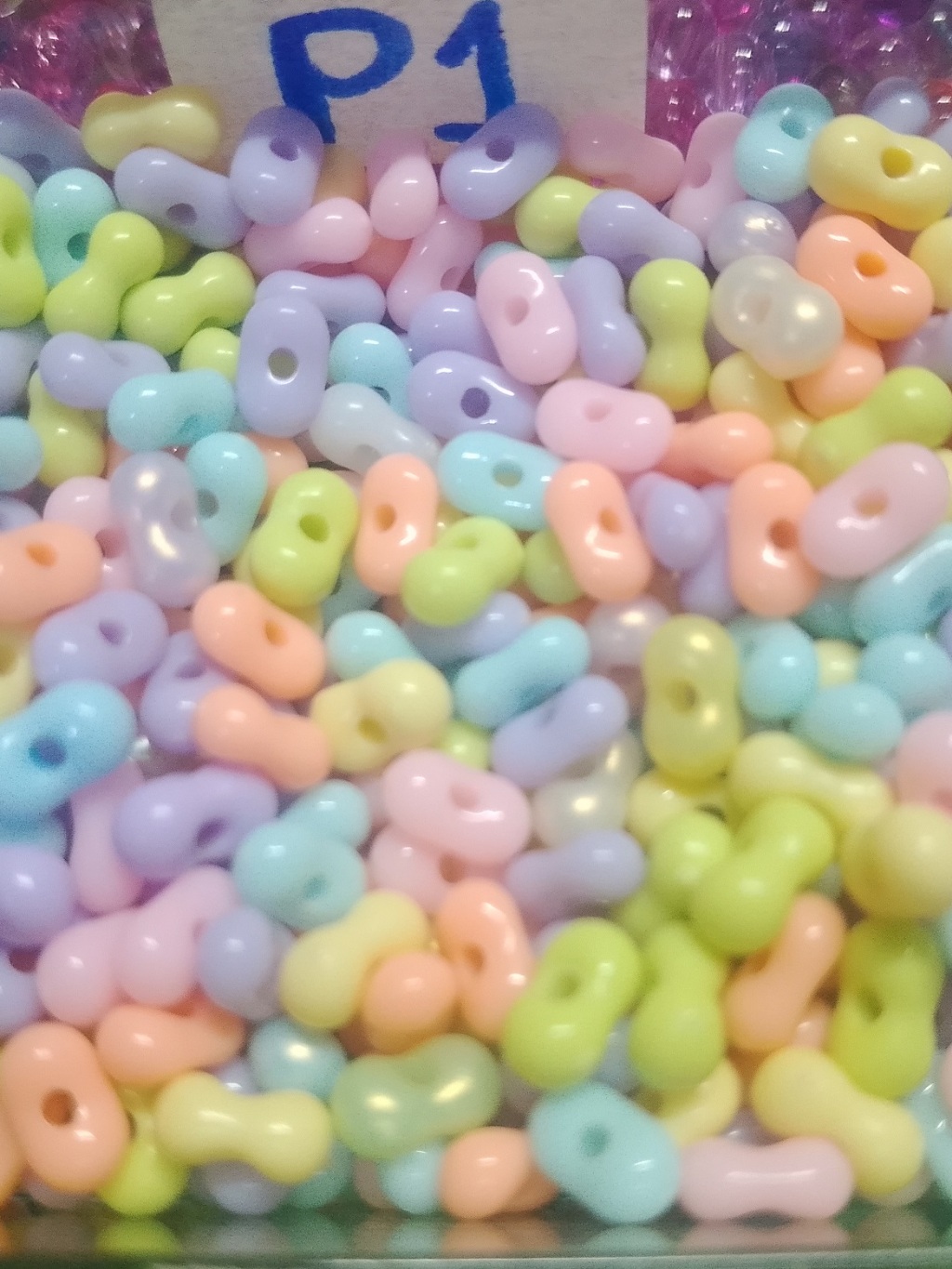3mm x 6mm Peanut beads (small) Mixed colors - 20 grams per pack. Approx ...