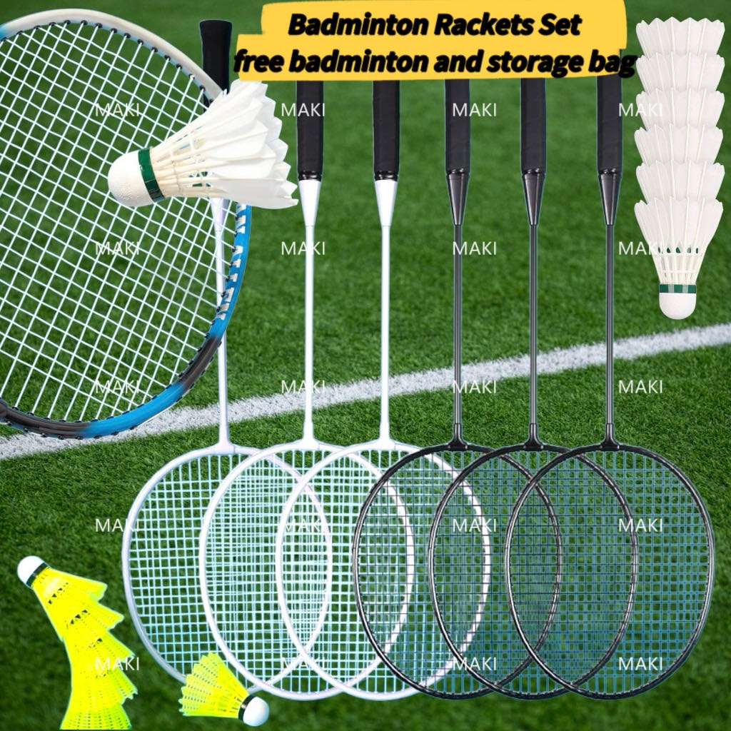 2 pcs badminton racket original set raketa badminton shuttlecock ...
