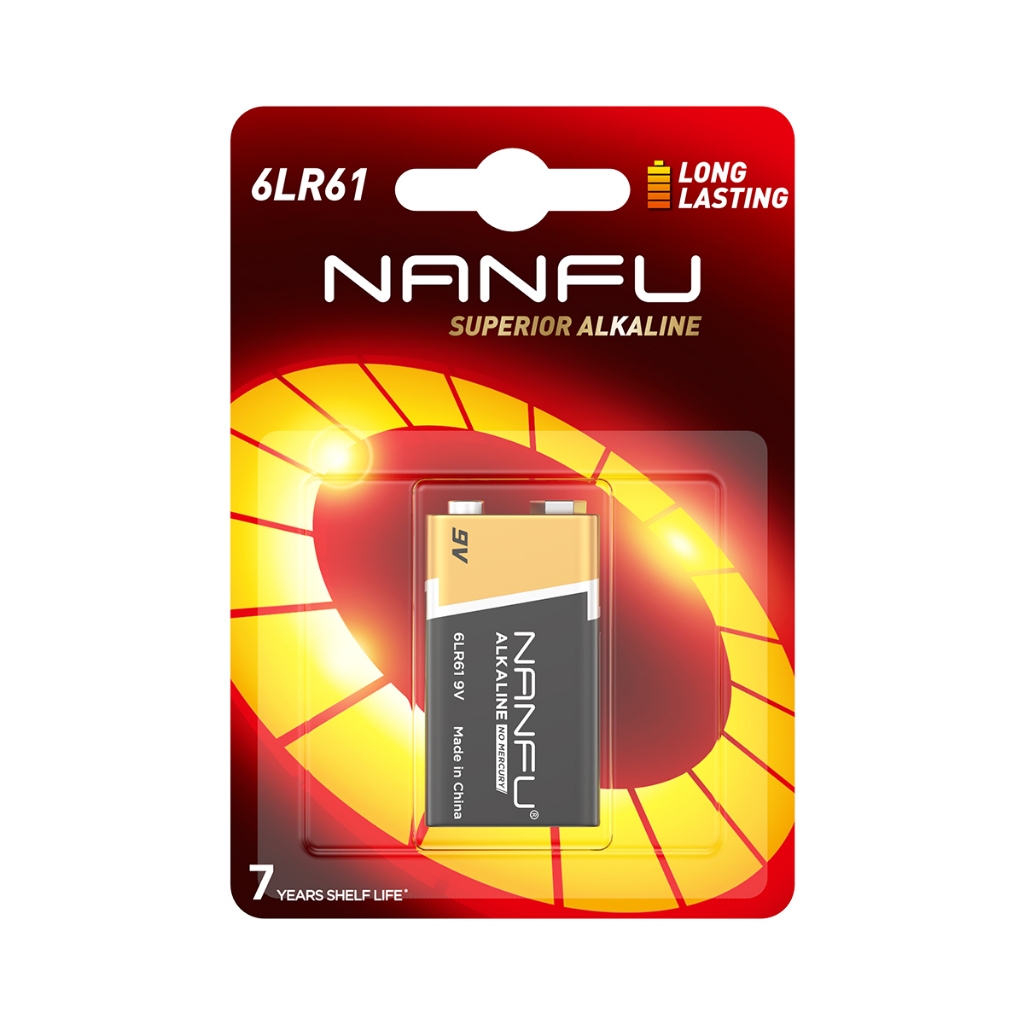 COD NANFU 9V Battery 9V Alkaline Batteries Original Sealed Blister Pack ...