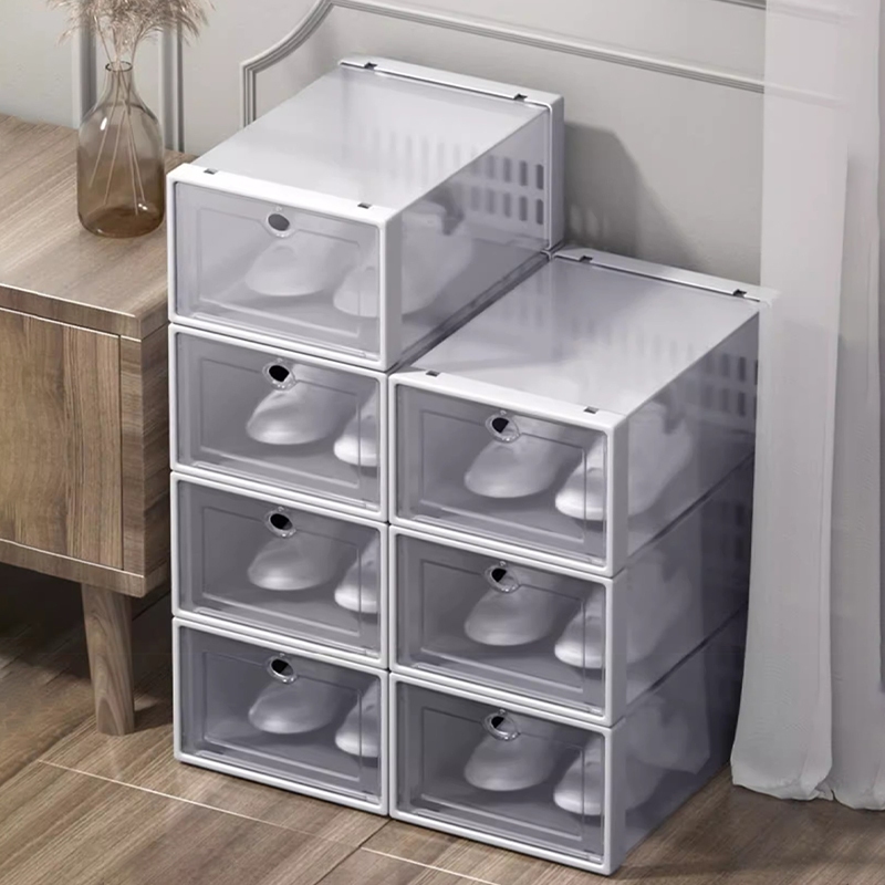 Big Sale Dustproof Hard Plastic Shoe Box Foldable Colorful Shoes Rack ...