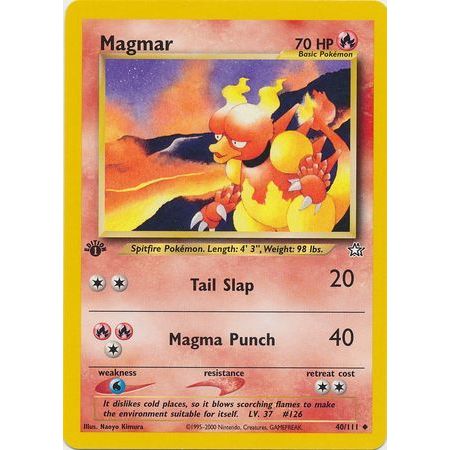 Magmar - 40/111 - Uncommon 1st Edition Neo Genesis 1st Edition Singles ...