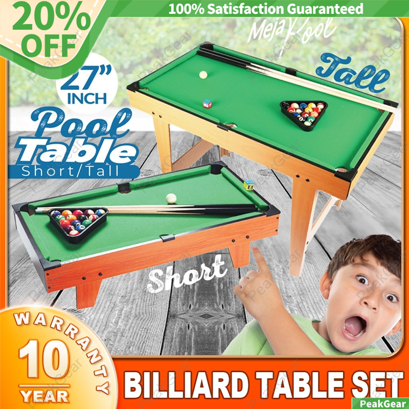PeakGear Foldable Wooden Pool Table with Adjustable Legs, Mini Billiard ...