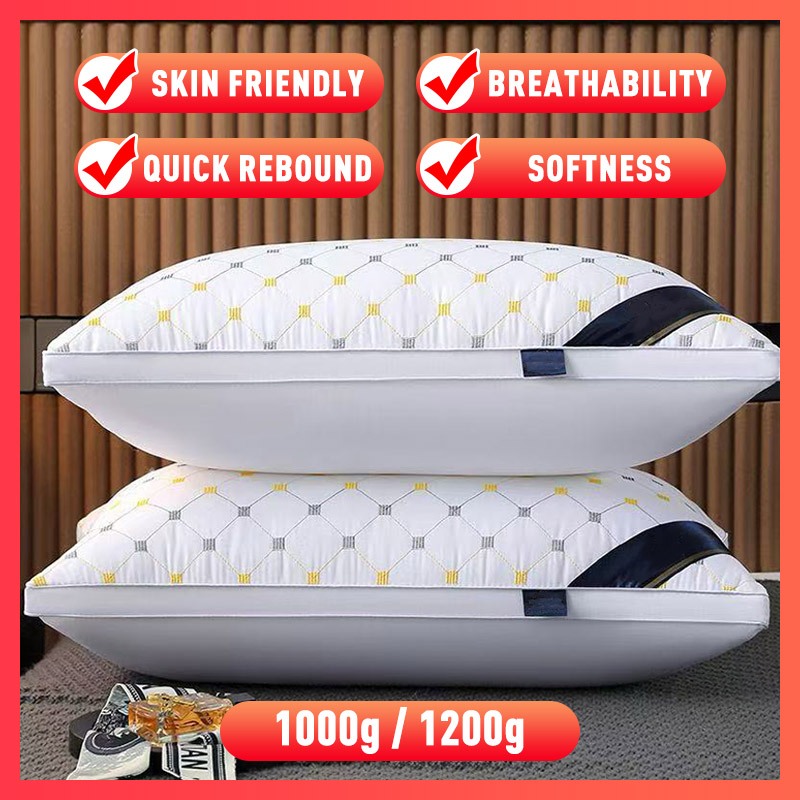 Authentic Pillow 1200g/1000g High Quality Pillow Fiber Pillow Soft 100% ...
