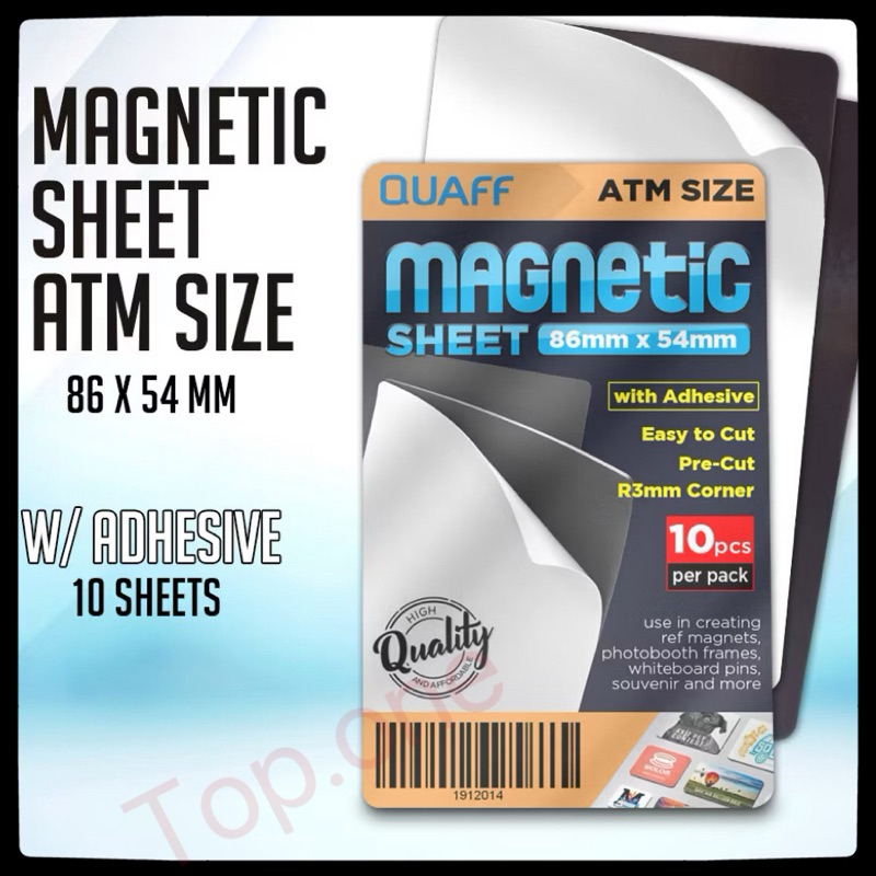(10pcs)ATM size.Magnetic Sheet with Adhesive & Non-adhesive | Shopee ...