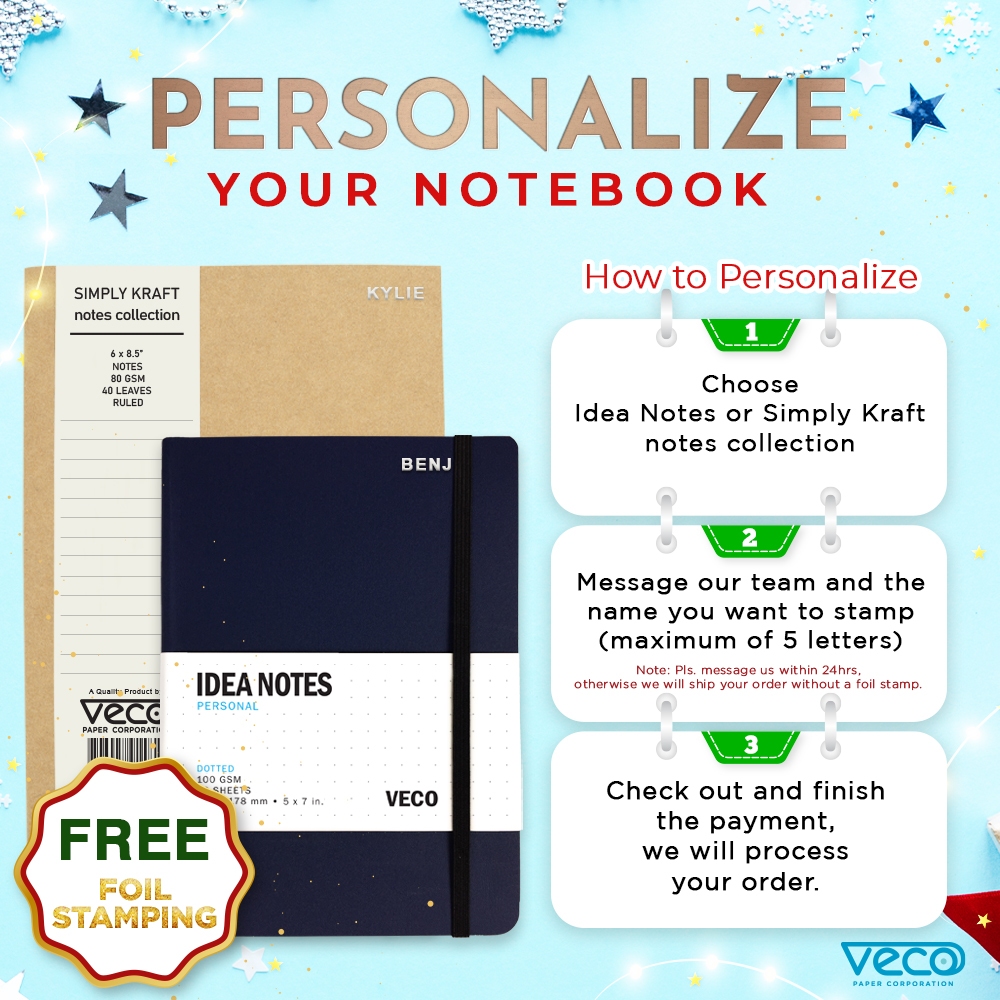 Veco Simply Kraft Notes Collection 80gsm 40lvs 6x8.5 (Ruled/Dotted ...