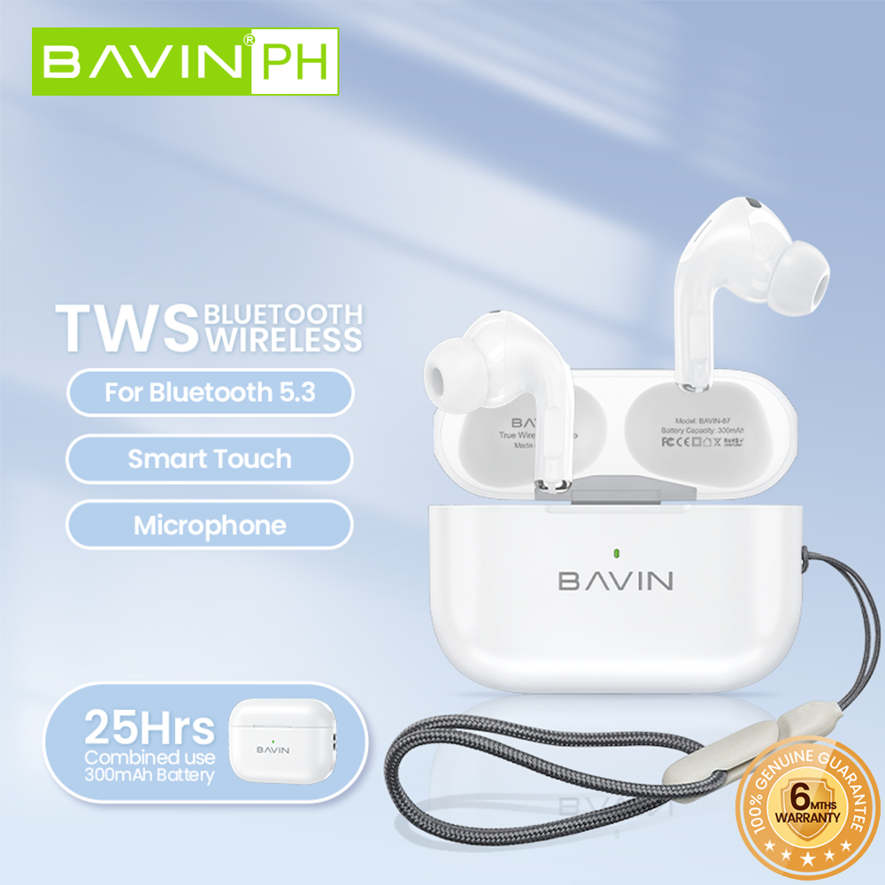 BAVIN BA87 TWS Bluetooth Wireless Earphones Stereo Sound Smart Touch w ...
