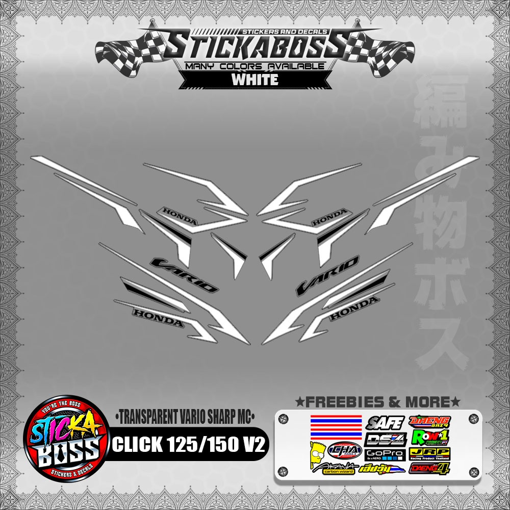 【PREMIUM UV PRINT】TRANSPARENT CLICK 125 / 150 V2 DECALS ( VARIO SHARP ...
