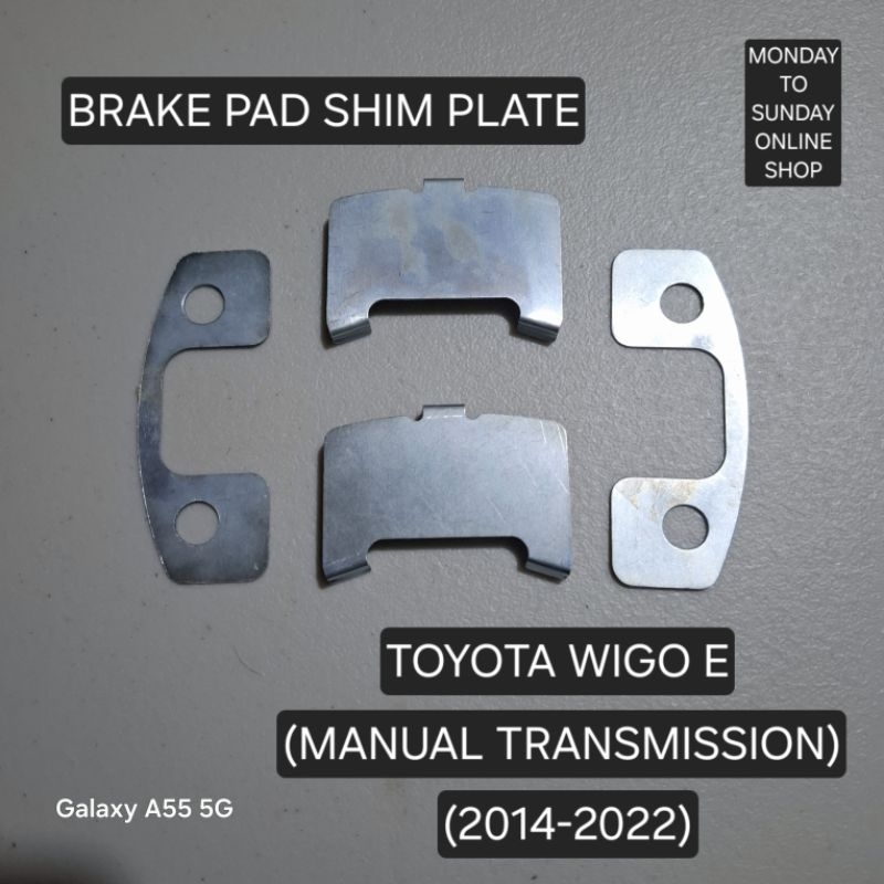 4 Pieces Brake Pad Shim Plate for Toyota Wigo E (Manual Transmission ...