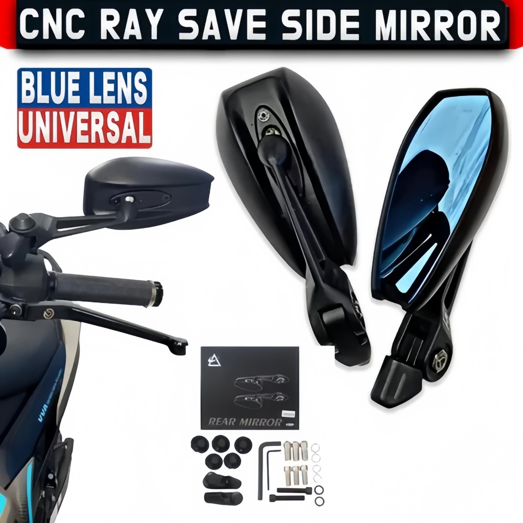 Motorcycle Side Mirror V2 Street King Anti-glare Adjustable Blue Lens ...