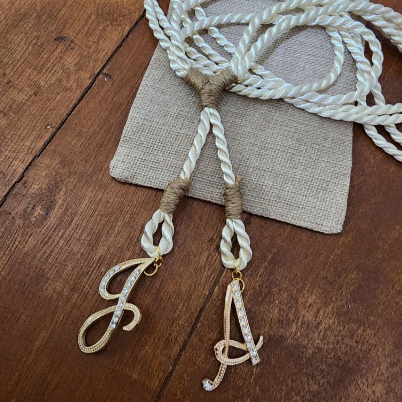 Wedding (Color Cream) cord with Initials (customized initials) please ...