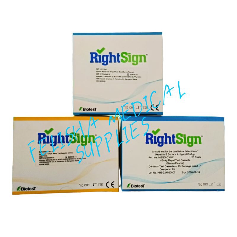 RightSign HBsAG/Drug Test/Syphilis sold per Box | Shopee Philippines